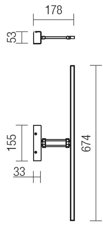 Redo 01-453 nástěnné LED svítidlo Linear chrom, 16,4W, 3000K, 60cm