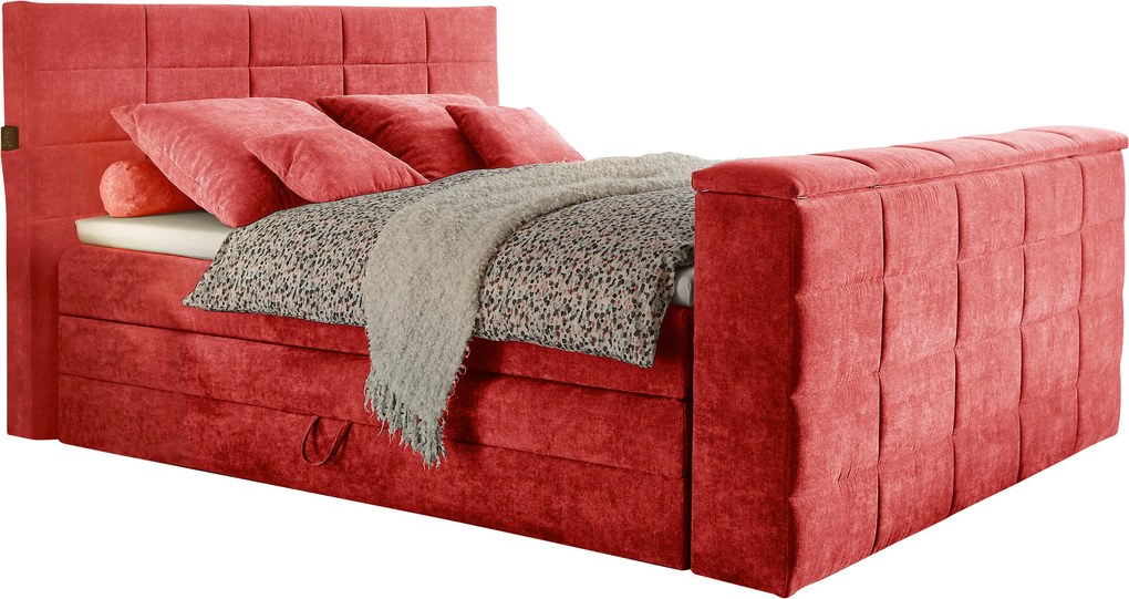 XXXLutz POSTEL BOXSPRING, 180/200 cm, červená Carryhome - Postele s úložným prostorem - 002220044508