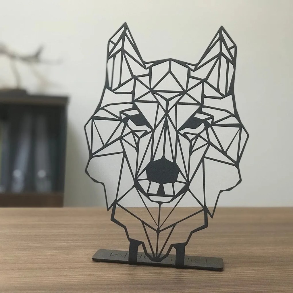 Dekorace Wolf Pod černá