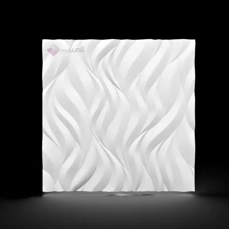Polystyrénový 3D obkladový panel 60 x 60 cm Oheň bílý
