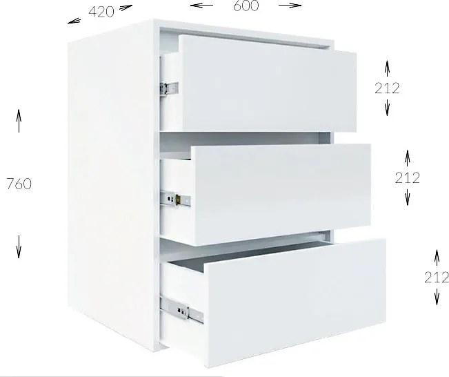 Komoda 3S IDEJA 60 bílá