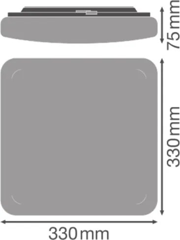LED svítidlo LEDVANCE SF Square 24W 3000K 330mm IP44 s pohybovým čidlem
