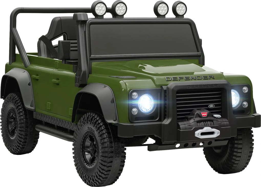 AIYAPLAY Dětské elektrické auto, 12V bateriový pohon, dálkové ovládání, hudební funkce, klakson, LED světla, zelená