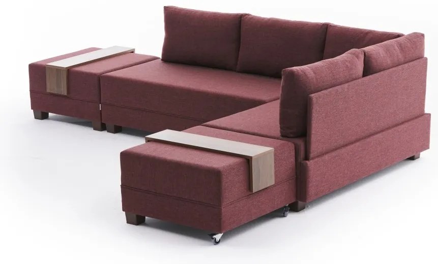 Hanah Home Rohová pohovka FLY vínová pravá 280 cm 825BLC1007