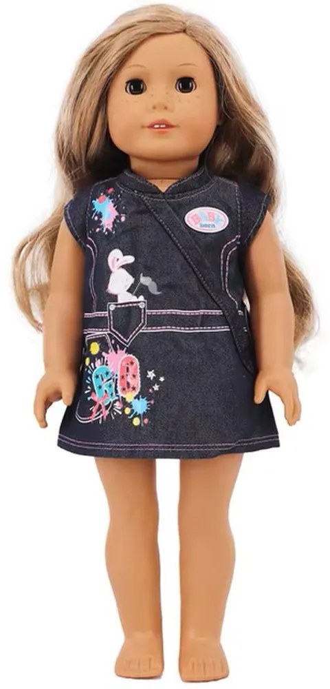 Šatičky pro panenky Baby Born a American girl (43 cm) Varianta: XM323 šaty džínové