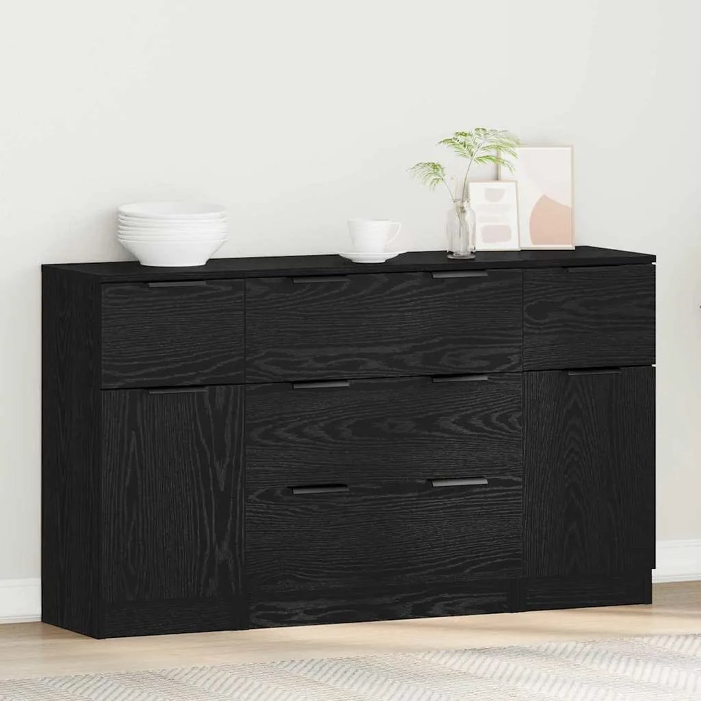 Servírovací skříň 3 ks Černý dub 121 x 30 x 70 cm 3332538
