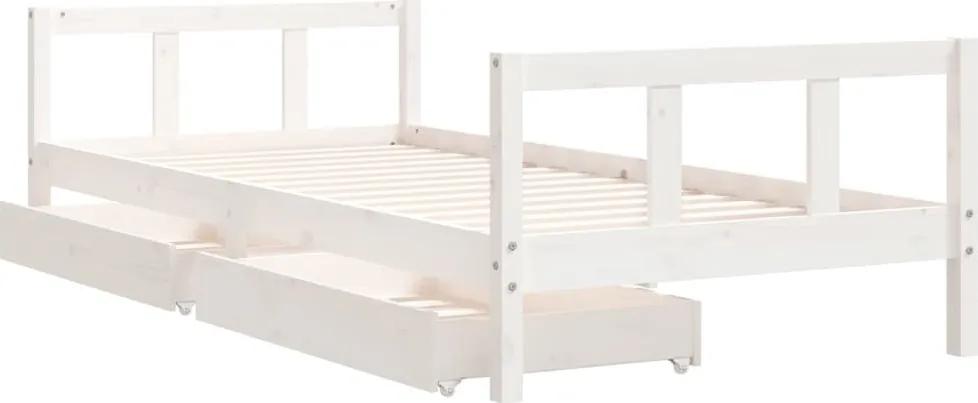 vidaXL Dětská postel se zásuvkami 90x200 cm masivní borové dřevo [834409] Barva: Přírodní