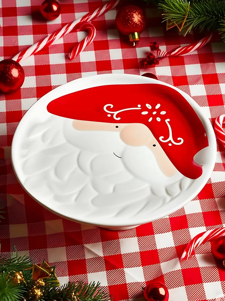 Sinsay - Vánoční podnos s figurkou Santa Clause - červená