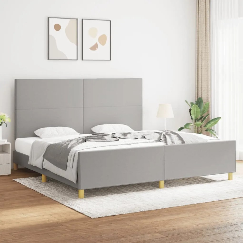 Rám postele bez matrace světle šedý 90 x 200 cm textil