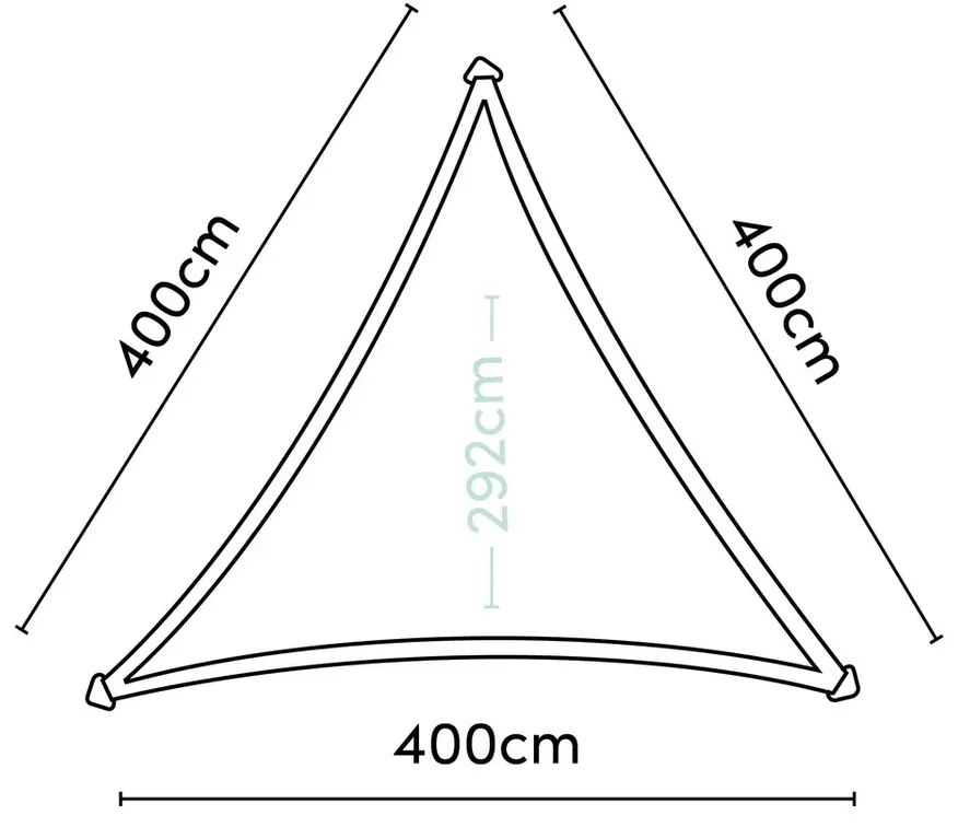 Platinum Nepromokavý Trojúhelník dreamsail 4,0 x 4,0 x 4,0 m Barva: Krémová