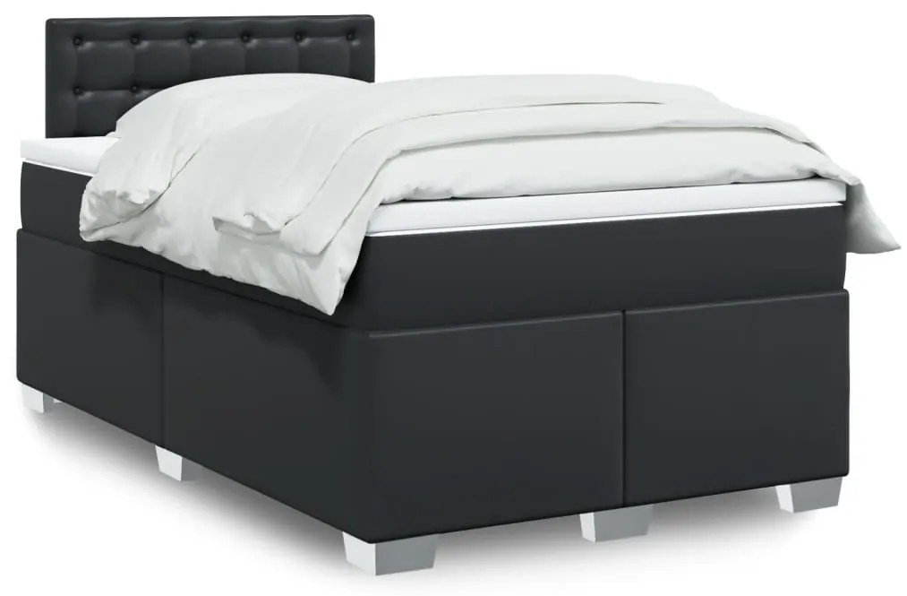Box spring postel s matrací černá 120 x 200 cm umělá kůže 3288416