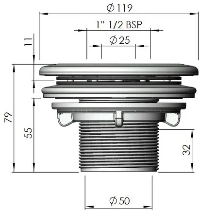 Vagnerpool Bazénová tryska tmavě šedá (RAL7016 - Antracit) pro foliové betonové bazény