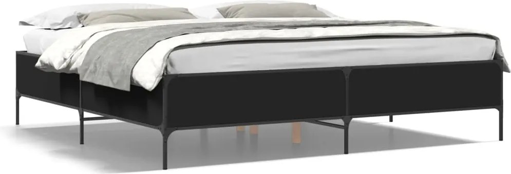 Rám postele černý 180 x 200 cm kompozitní dřevo a kov 3279782