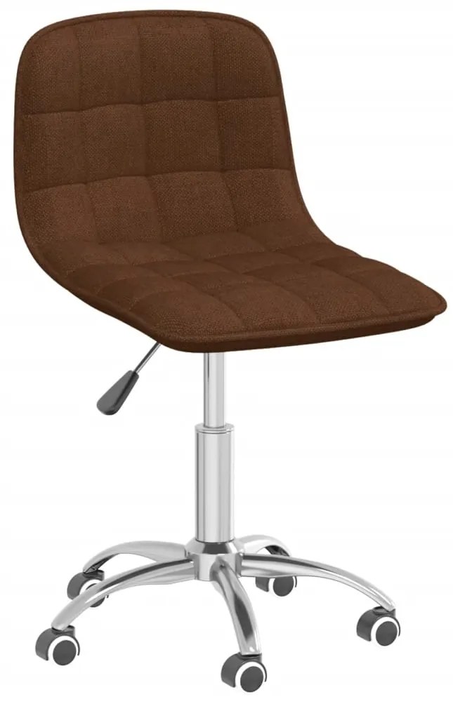 3086741 vidaXL Otočná kancelářská židle hnědá textil
