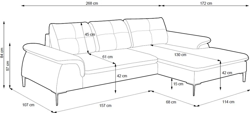 Rohová rozkládací sedací souprava do L ZORO, 268 cm, s úložným prostorem Roh pohovky: Pravý roh, Barva látky: Světle hnědá (Bubble 04)