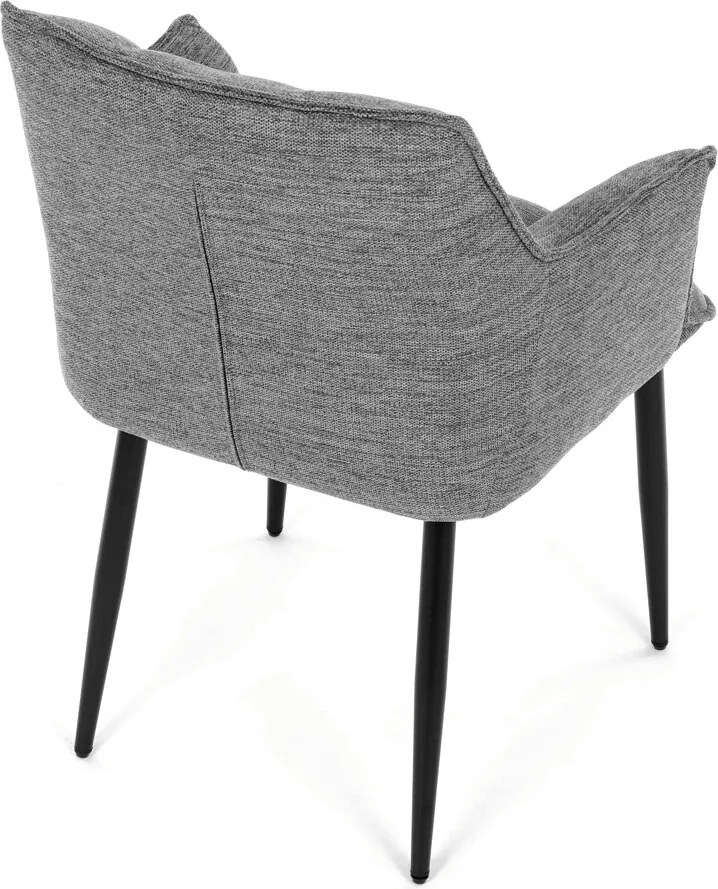 Jídelní židle AMY - šedá látka / černé kovové nohy