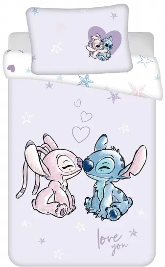 Jerry Fabrics povlečení Lilo a Stitch Heart 140x200 70x90 cm