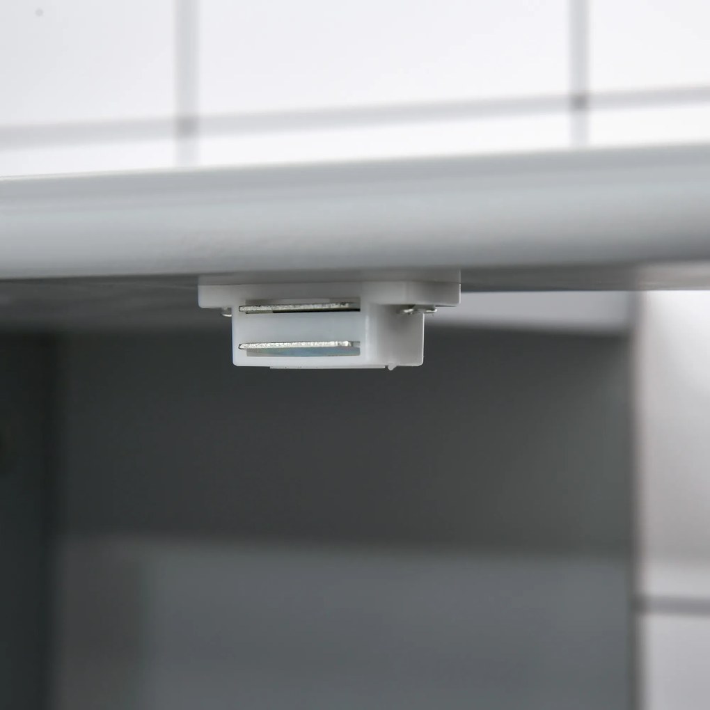 Koupelnová skříňka Kleankin pod umyvadlo - Skříňka pod umyvadlo - Skříň s 2 dveřmi a policí - Rozměry 60D x 30Š x 60V cm - Šedé dřevo