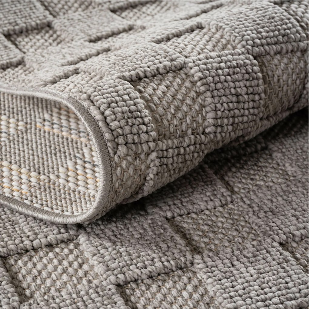 Ayyildiz, Kusový koberec Helix 2203 silver kruh, 80x80, šedá, chodba / předsíň
