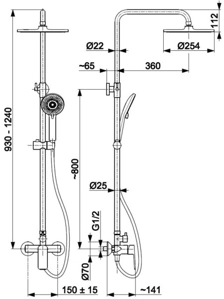 KFA Armatura 4426-910-00 - Sprchová sada s baterií AGAT lesklý chrom