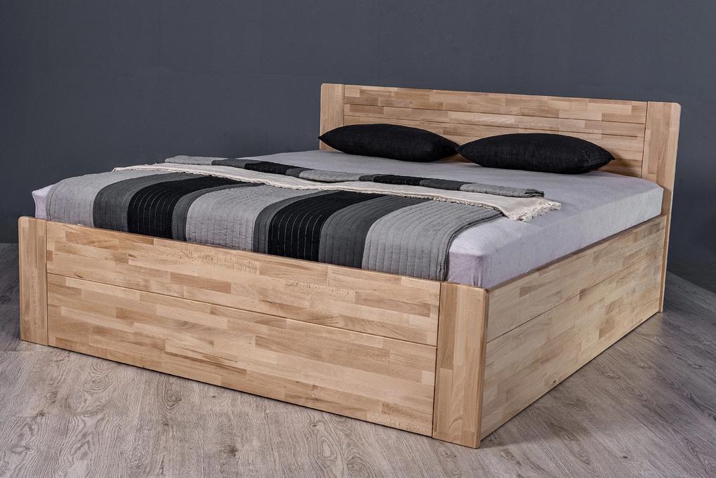 Masivní postel ALEXIA - Solwo Design Dřevo a odstín oleje: BUK Cink - Olej odstín BO102, Rozměr spací plochy: 160x200