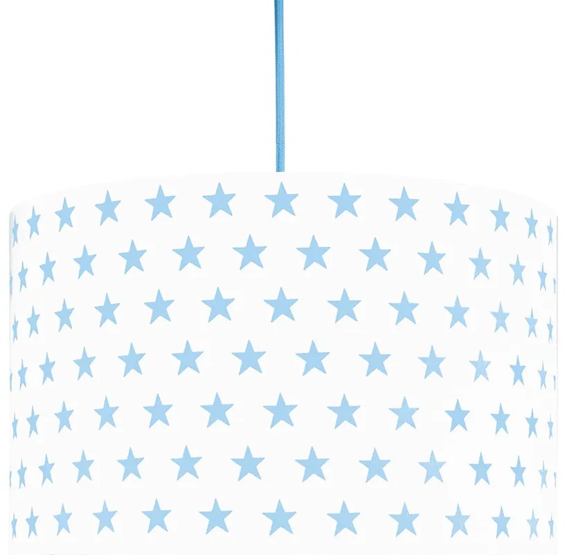Forclaire Textilní závěsná lampa Hvězdy - modrá