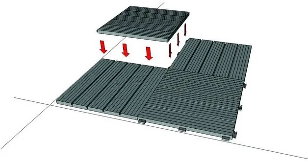 Gumová dlažba Cosmopolitan 30,5 x 30,5 x 1,5 cm, šedá