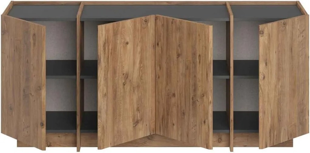 Designová komoda Radegund 180 cm atlantská borovice / antracitová