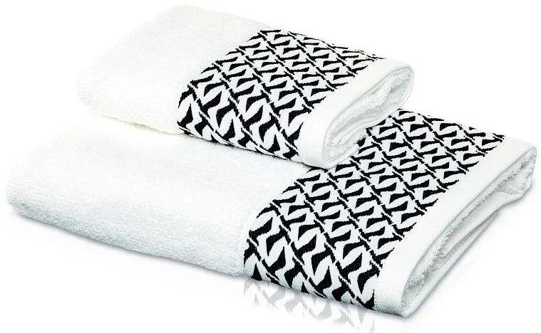 MÖVE +++BLACK & WHITE ručník 30x50 cm bílý s černým vzorem