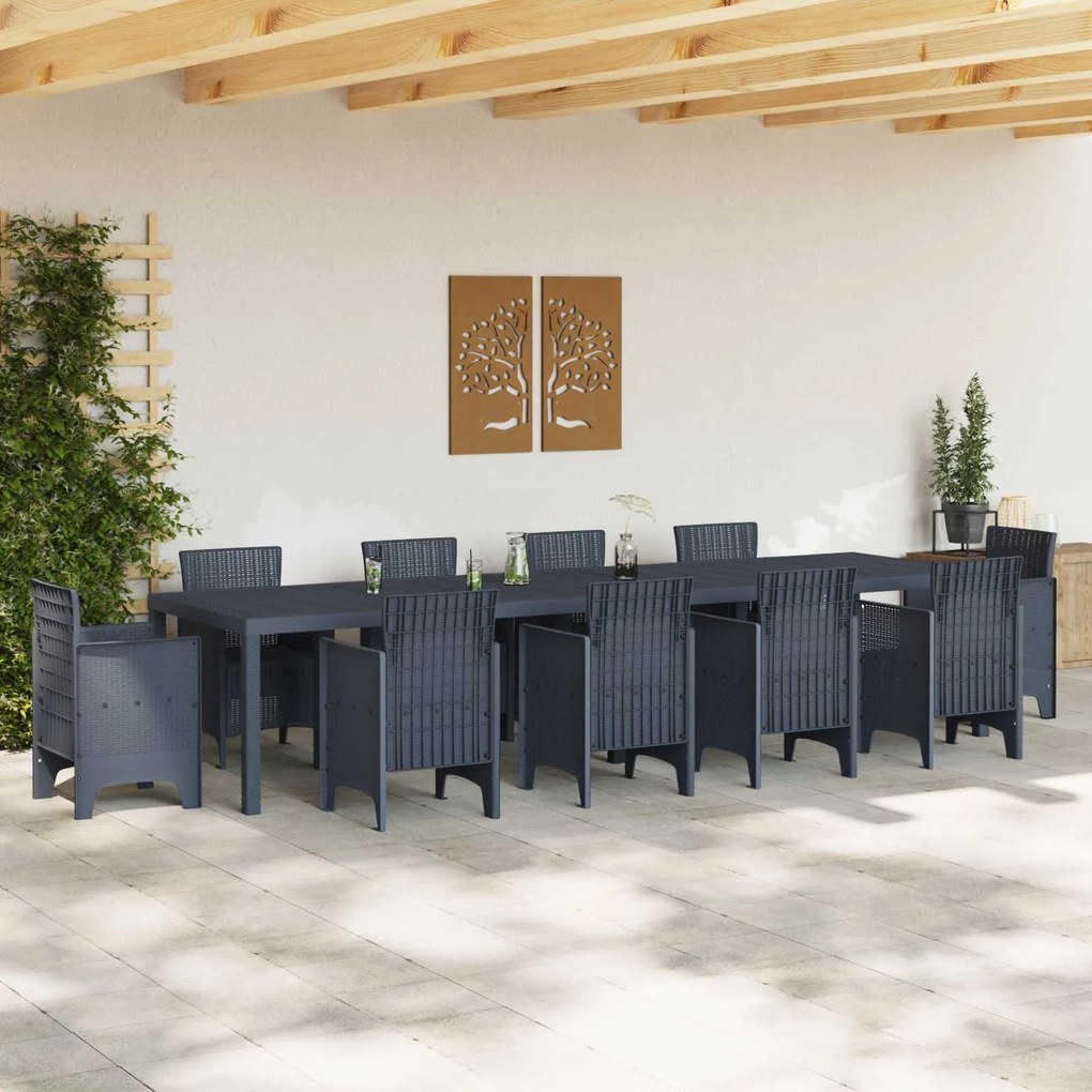 Zahradní stůl Antracit 350 x 100 x 74 cm polyratan 3378524