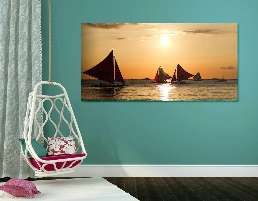 Obraz nádherný západ slunce na moři Varianta: 100x50