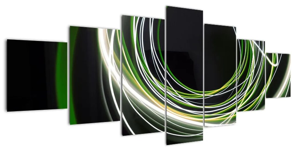 Obraz zelených čar (210x100 cm)