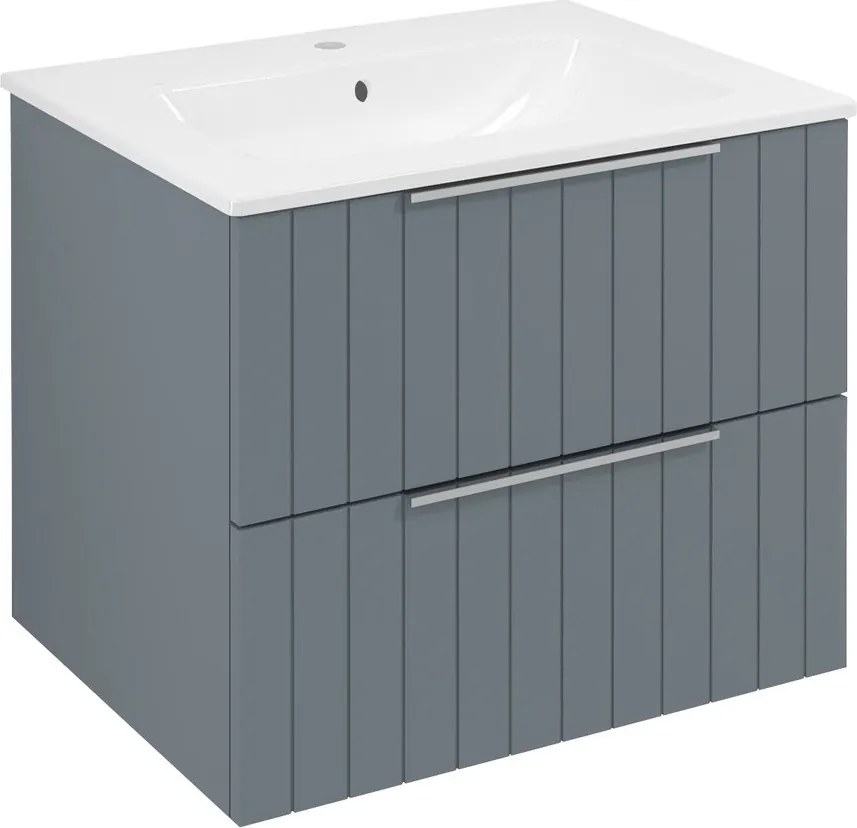 Sapho Cirasa Strip koupelnová skříňka pod umyvadlo 59,2 x 52 x 46 cm zásuvky siena modrá CR611-4242S