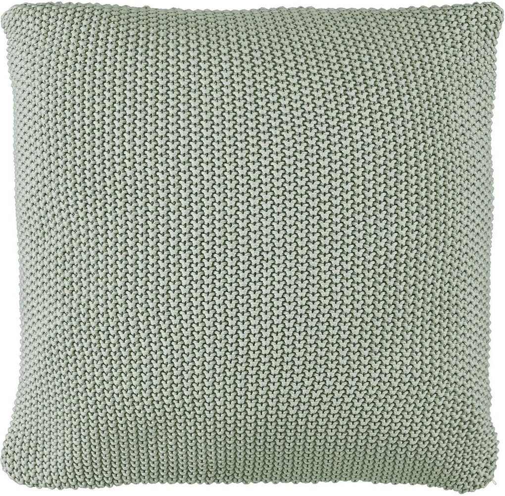 Polštář Nordic Knit z organické bavlny 50 x 50 cm pastelově zelený