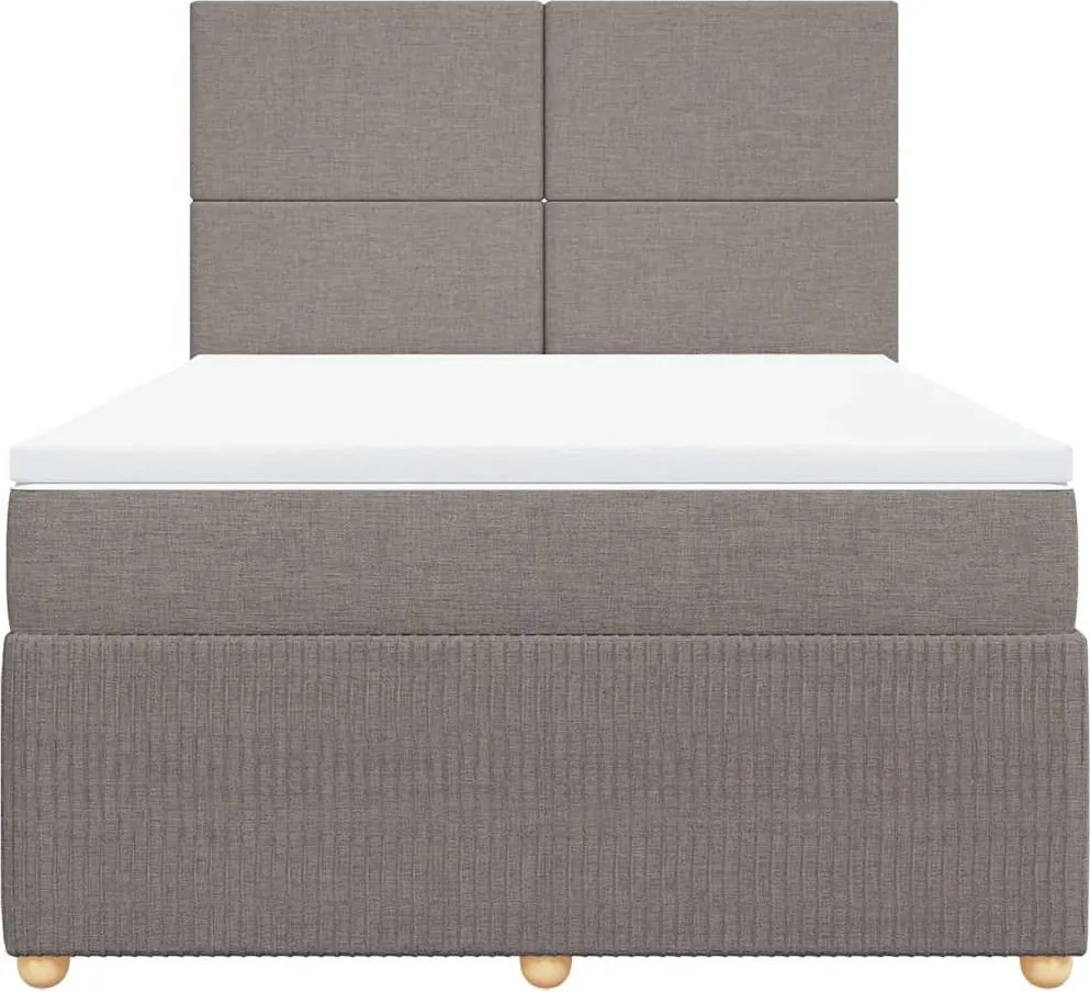 Box spring postel s matrací taupe 140x200 cm textil 3294376