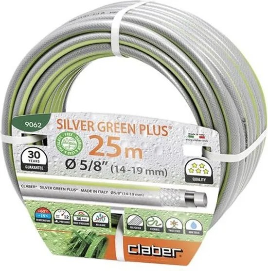 HECHT Claber 9062 - zahradní hadice Silver green Plus 5/8" - 25m