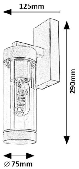 Rabalux 7386 - Venkovní nástěnná lampa KOLTA 1xE27/12W/230V IP44