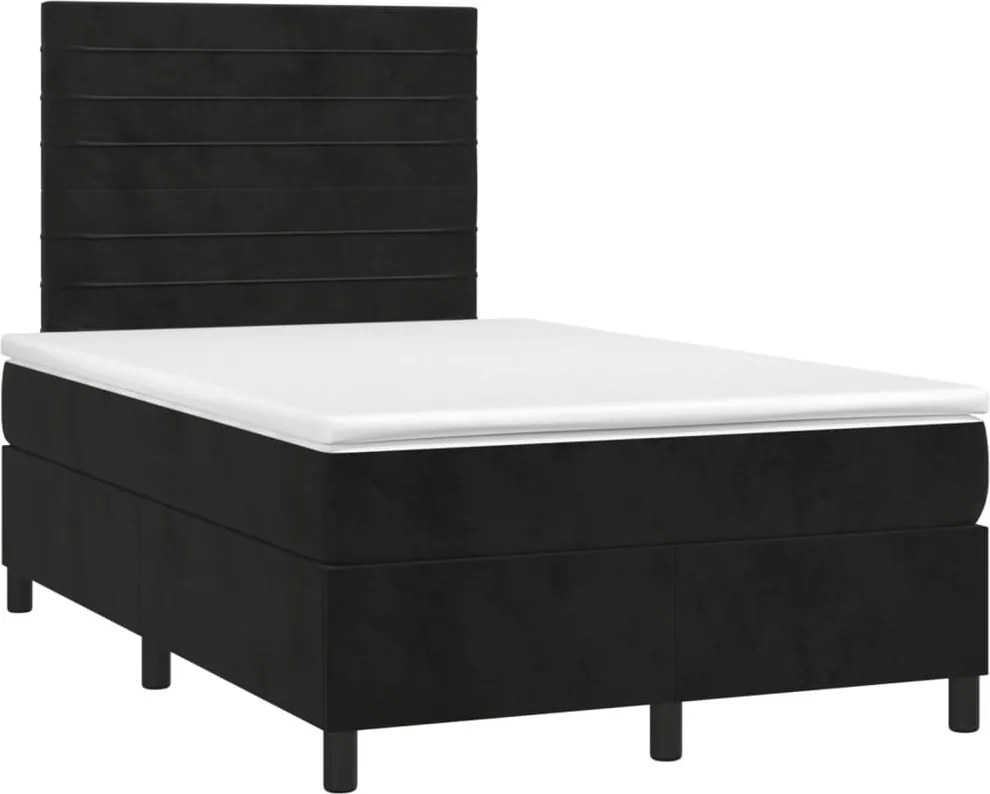 Box spring postel s matrací černá 120 x 200 cm samet 3143075