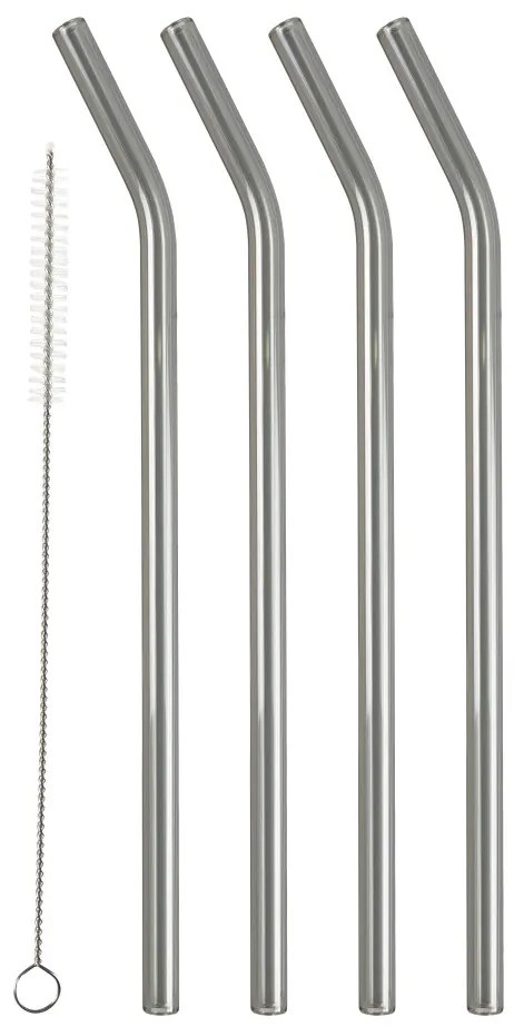Lyngby Glas Skleněné brčko 21,5cm 4ks Smoke