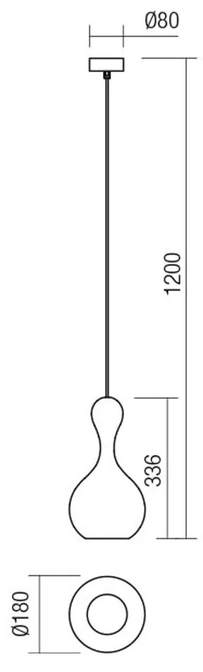 Redo 01-2257 závěsné svítidlo Lob měděné, E27, ø18cm