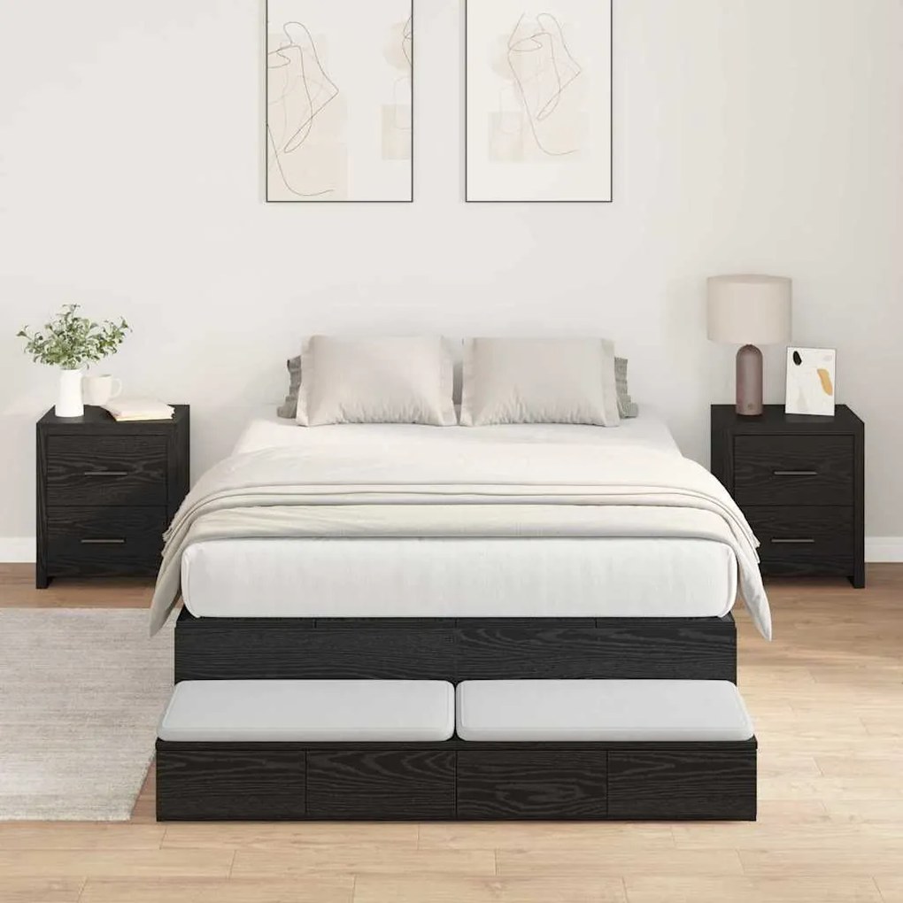 Rám postele s úložným prostorem se zásuvkou Černý dub 120 cm 3335630