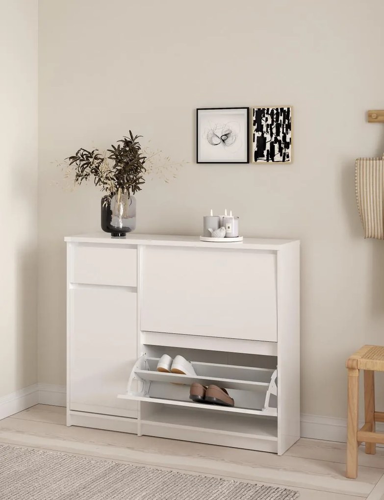 FALCO Botník Simplicity 206 bílý lesk