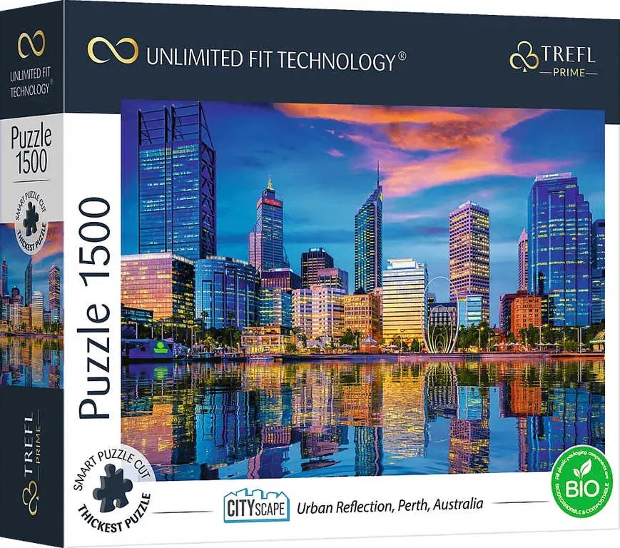 TREFL PUZZLE UFT Prémiové Odraz města Perth 85x85cm 1500 dílků skládačka tr26190