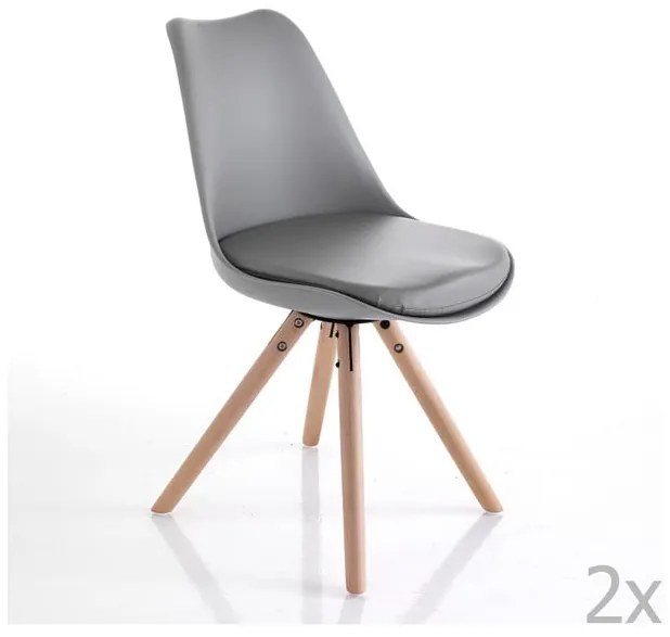 Sada 2 šedých jídelních židlí Tomasucci Kiki Wood