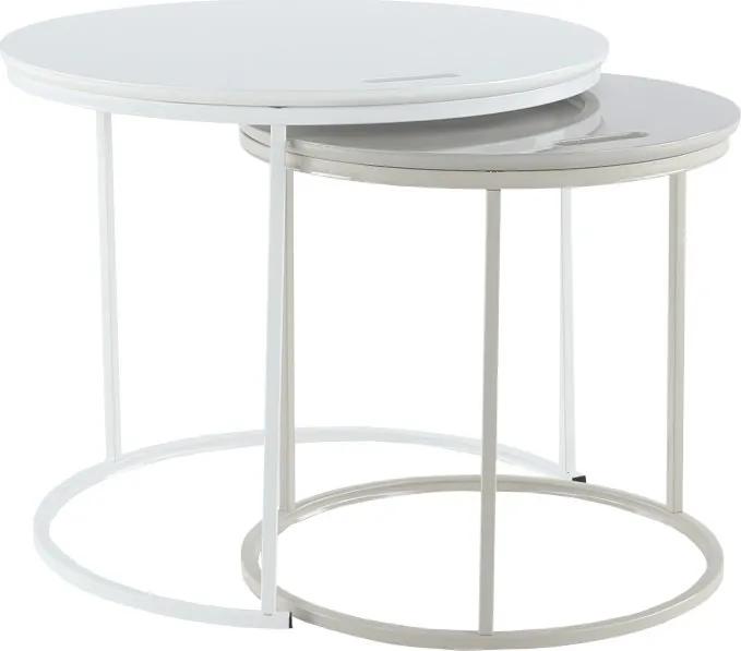 Tempo Kondela Příruční stolek, bílá / šedá, NERIMAN 2v1