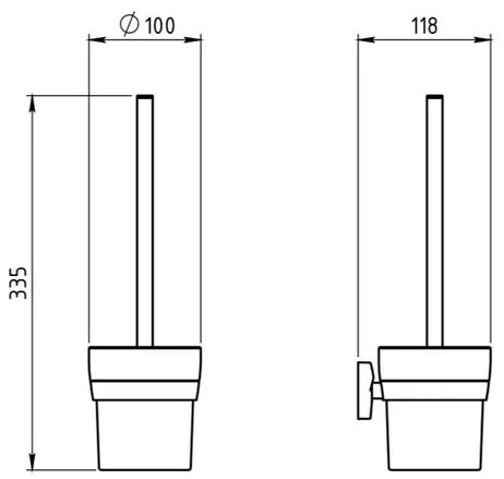 Novaservis Metalia 11 WC štětka, chrom 0133,05