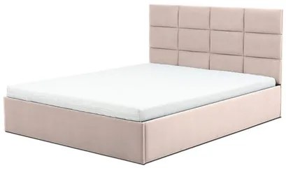 Čalouněná postel TORES s pěnovou matrací rozměr 140x200 cm Béžová