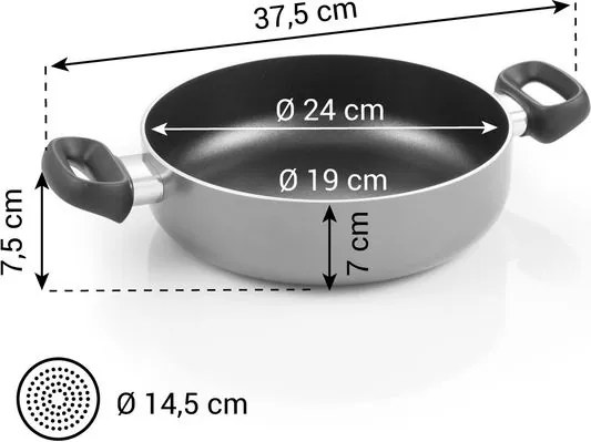 TESCOMA Pánev hluboká BRAVA ø 24 cm, 2 úchyty