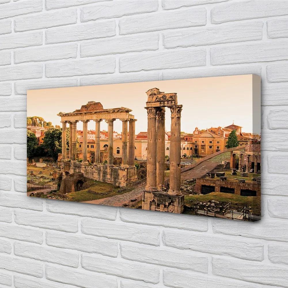 Obrazy na plátně Řím Roman Forum svítání 125x50 cm