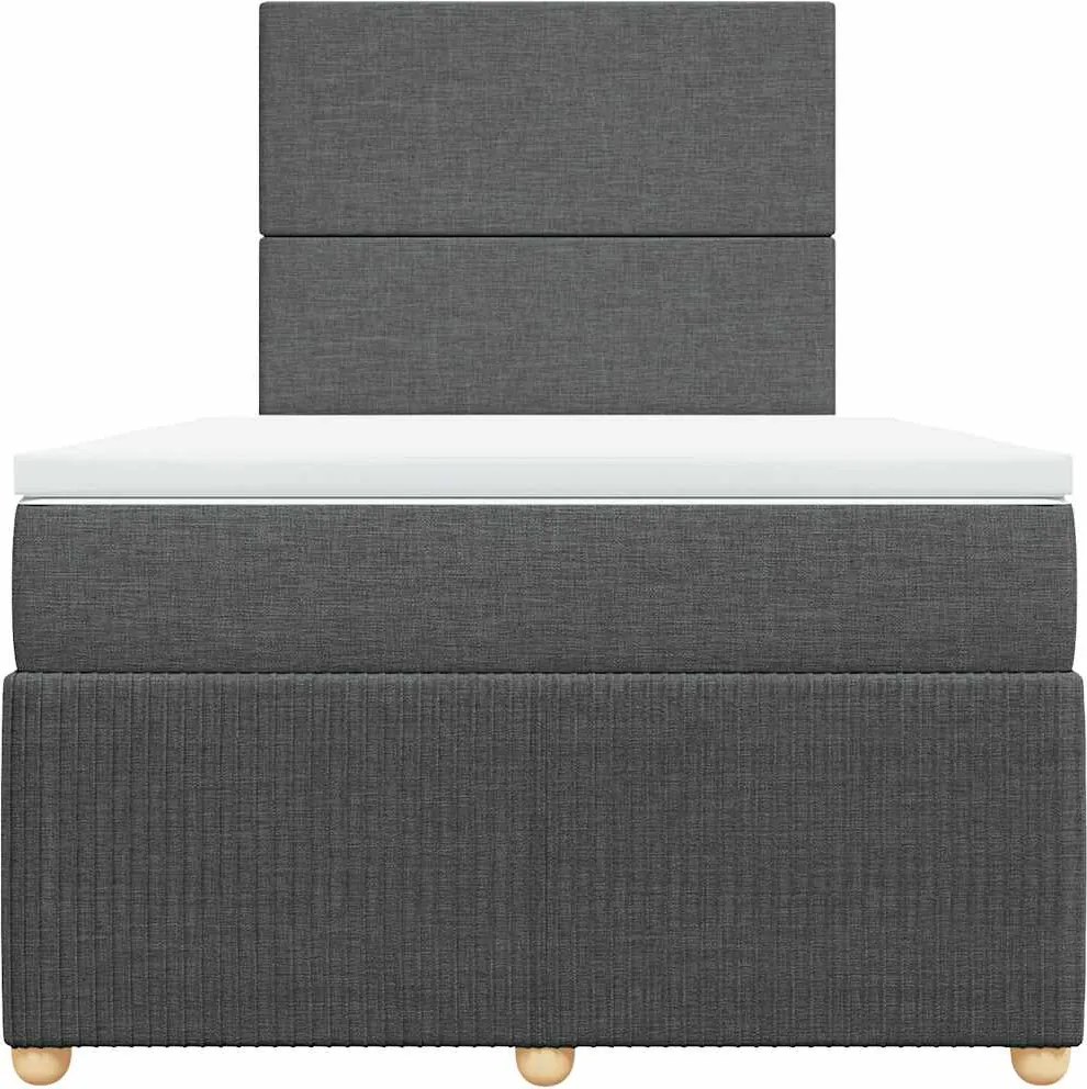 Box spring postel s matrací tmavě šedá 120x200 cm textil 3292017